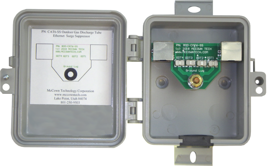 Outdoor 10/100/1000 Mbps Gas Discharge Tube Ethernet Surge Suppressor